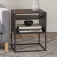 Walker Edison Boseman Mixed Material End Table, Dark Walnut - Walmart.com
