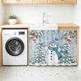 Blue Snowman Christmas Sink Skirt 11"Wx13"L,Dustproof Under Sink ...