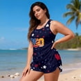 Binienty Retro American Flag Women Swimwear 2-Piece Tank Vest and ...