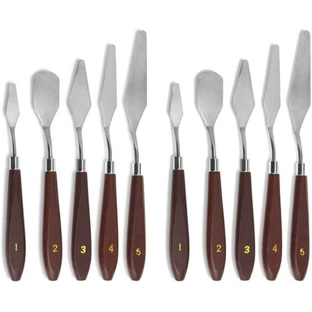 2 Set 5pcs Palette Knives Scraper Paint Mixer Stainless Steel Spatula ...
