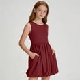 14-15 Years Kids Dresses Sleeveless Round Neck A-Line Sundress with ...
