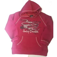 Harley-Davidson Girls' Pink Glitter Skull Hoodie, Little Girls Size 5 - Walmart.com