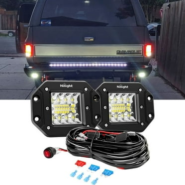Led Light Bar Nilight 2PCS 7" 51w 5100LM Red Round Spot Light Pod Off ...