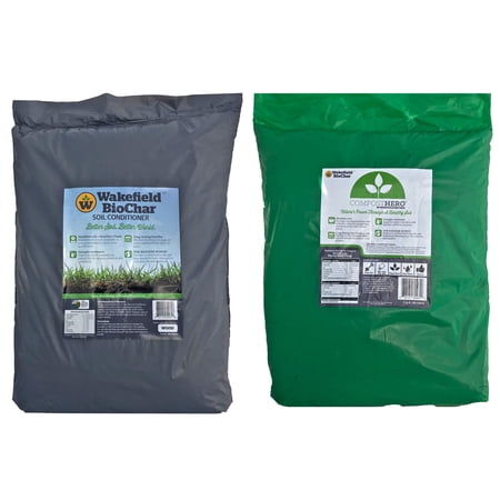Wakefield 1 Cu Ft Biochar Organic Garden Soil Conditioner & 1 Cu Ft ...