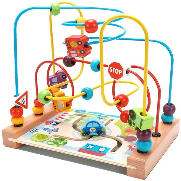 Wooden Fruits Insect Bead Maze Roller Coaster Activity Cube Educational ...