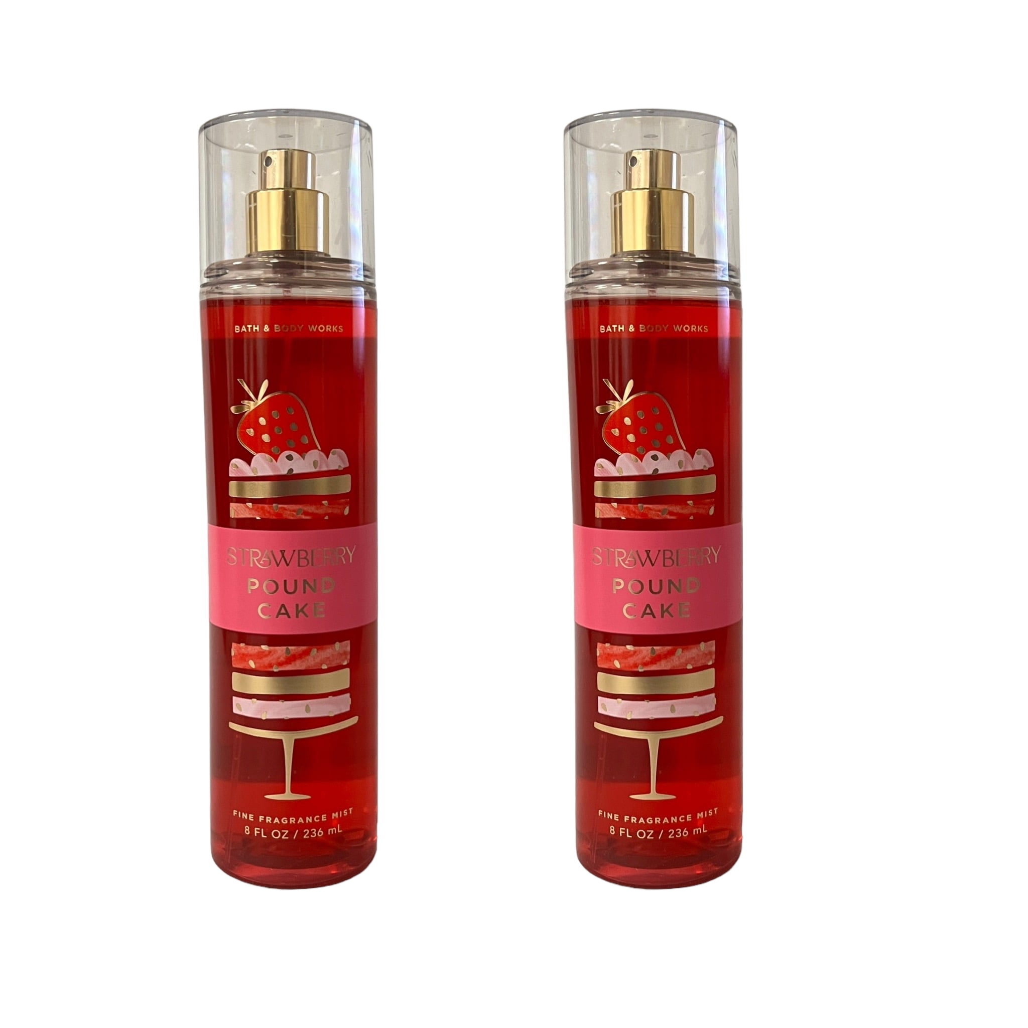 Bath and Body Works Strawberry Pound Cake Fine Fragrance Mist Set 8 fl ...