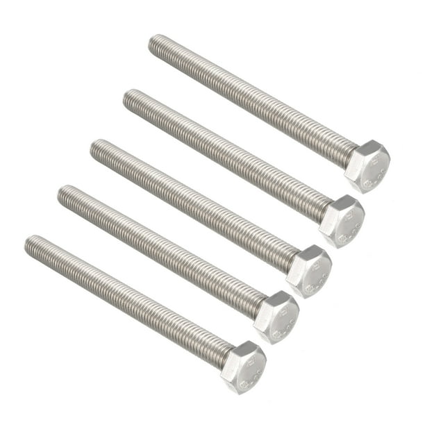 M10 Thread 120mm 304 Stainless Steel Hex Head Screws Bolts 5 pcs ...