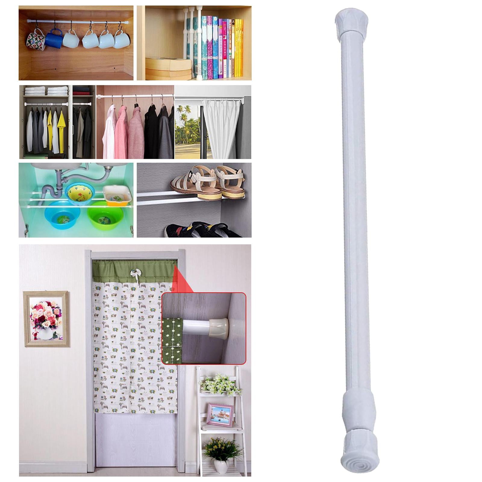 Curtain Tension Rods Spring Extendable Bars for Kitchen Cupboard ...