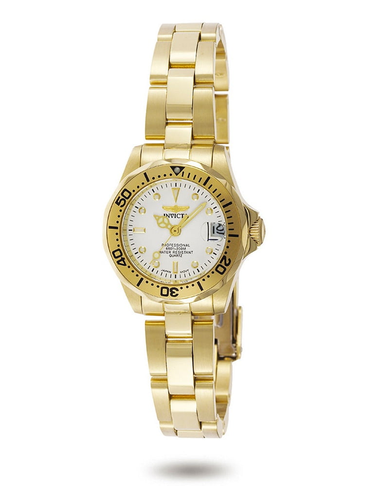 Invicta - Invicta Women's 8945 Pro Diver White Dial Gold Tone Watch ...