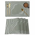 Abstract Fluid Pattern Placemats Set of 6, Modern Minimalist Sage Green ...