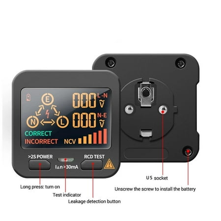 0.1-220V Digital Power Socket Tester Polarity Detector 0;1-220V ...