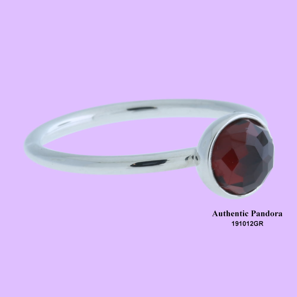PANDORA - Authentic January Droplet Ring, Garnet, 7 US, 191012GR-54 ...