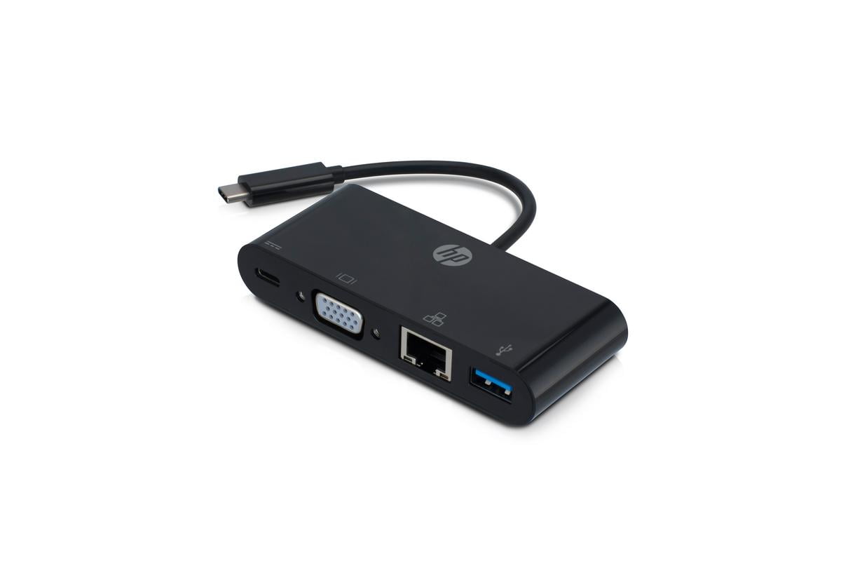 HP USB C to VGA/USB C/USB A/LAN Adapter - Walmart.com