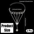 2Pcs Rhinestone Tennis Ring Bracelet Brass Chain Bracelet with ...