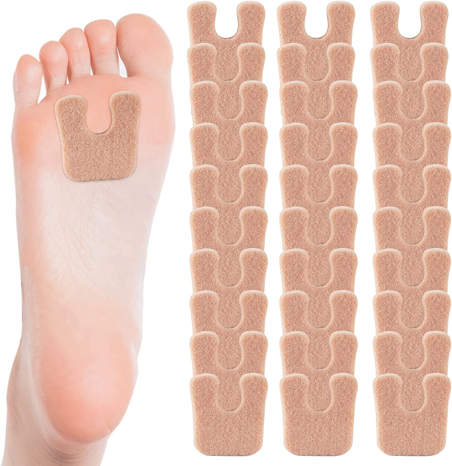 40 Pieces Metatarsal Felt Feet Pads Insert Pads Ball of Foot Cushion ...
