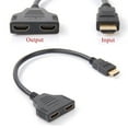 Popvcly HDMI Splitter Adapter Cable 1 in 2 Out 1080P HDMI Male to Dual ...