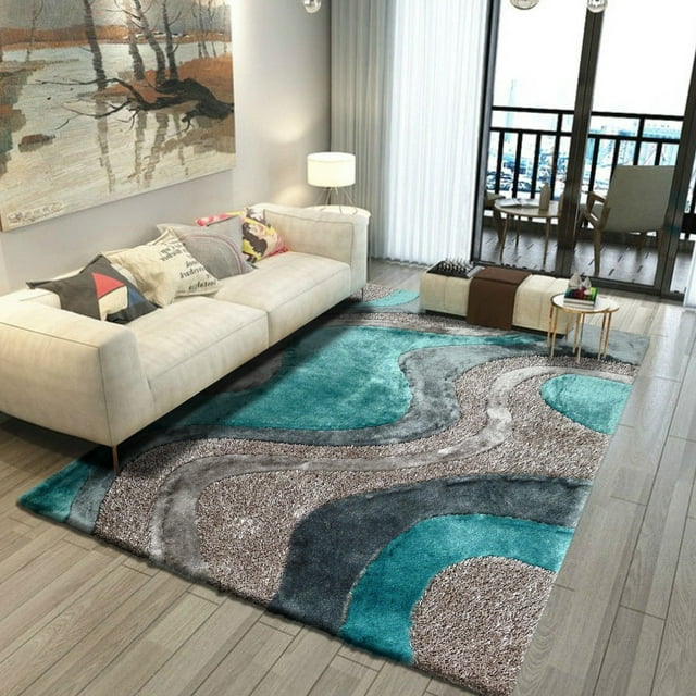 Latigo Bay Shaggy Shiny Design Multi-Textural, 7'6" x 10'3" Area Carpet ...