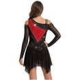 Doomiva Womens Figure Skating Dress Ballet Leotard Asymmetric Shoulder ...