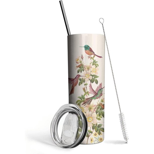Mhrevyi Hummingbird Tumbler with lid and straw - skinny tumblers ...