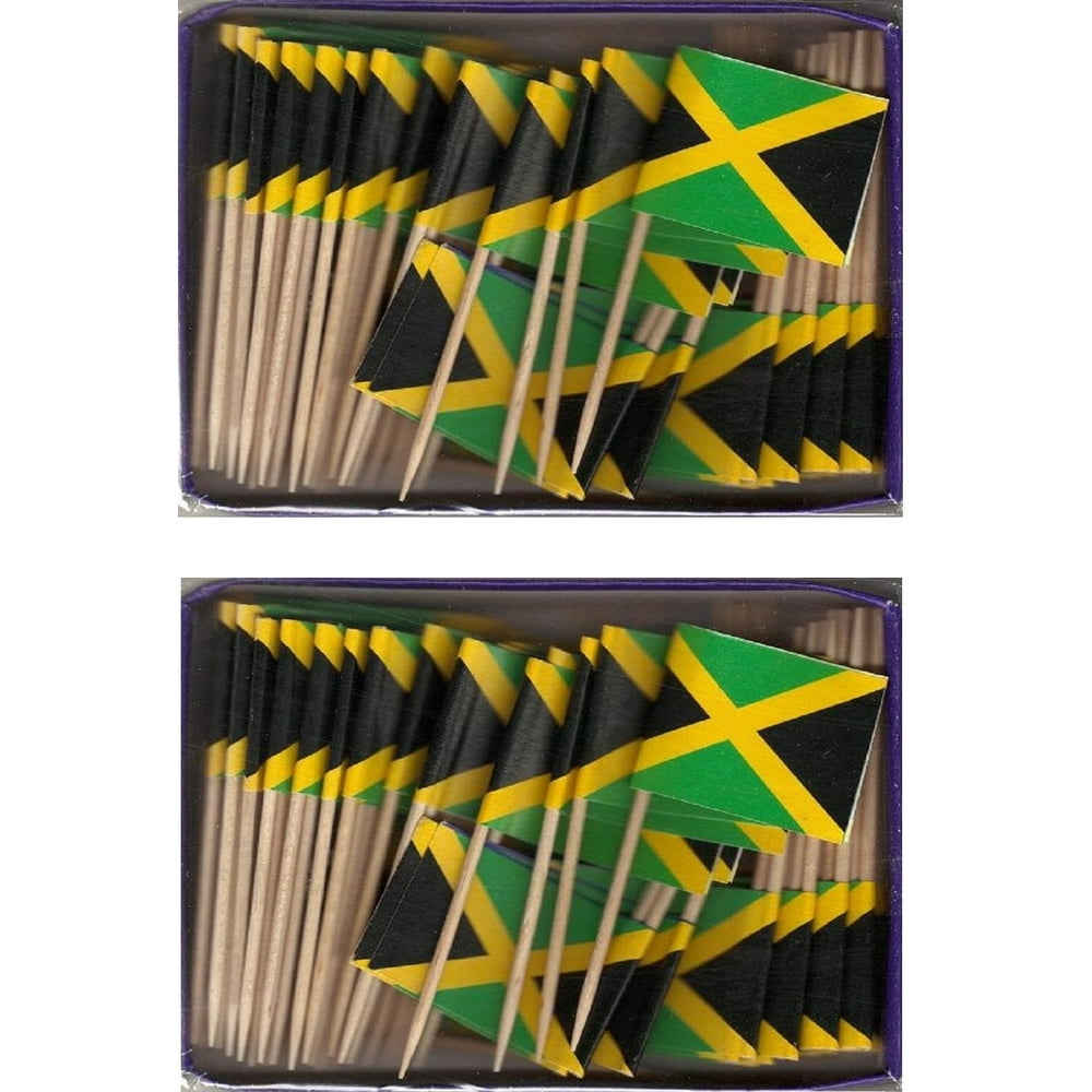 2 Boxes of Mini Jamaica Toothpick Flags, 200 Small Jamaican Flag ...