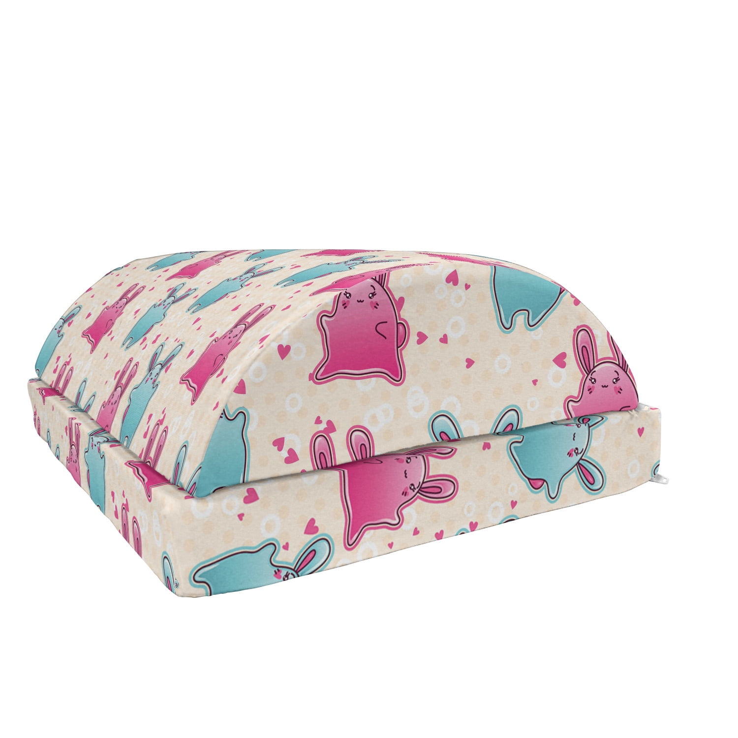 Kawaii Foot Rest, Pattern with Doodles Cartoon Funny Characters Little ...