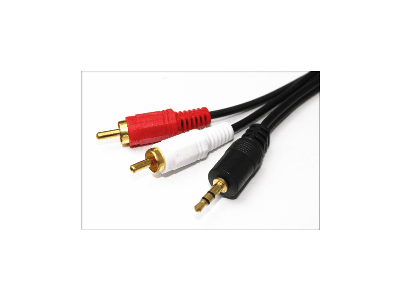3.5mm AV Gold Plated Male Plug to 2 RCA Male Stereo Audio AV Cable 5FT ...
