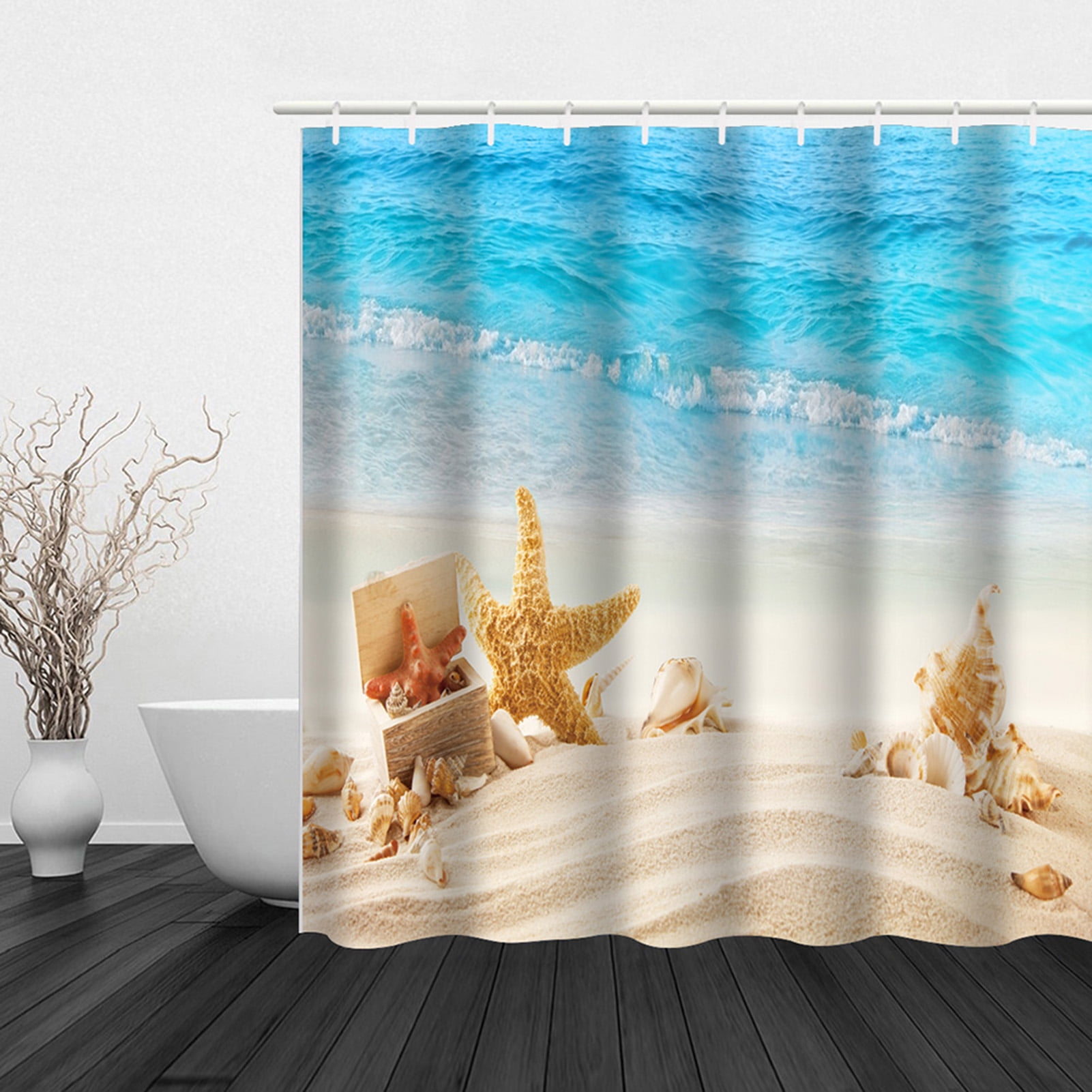 Click here for Karlge Polyester Beach Scenery Pattern Shower Curt... prices