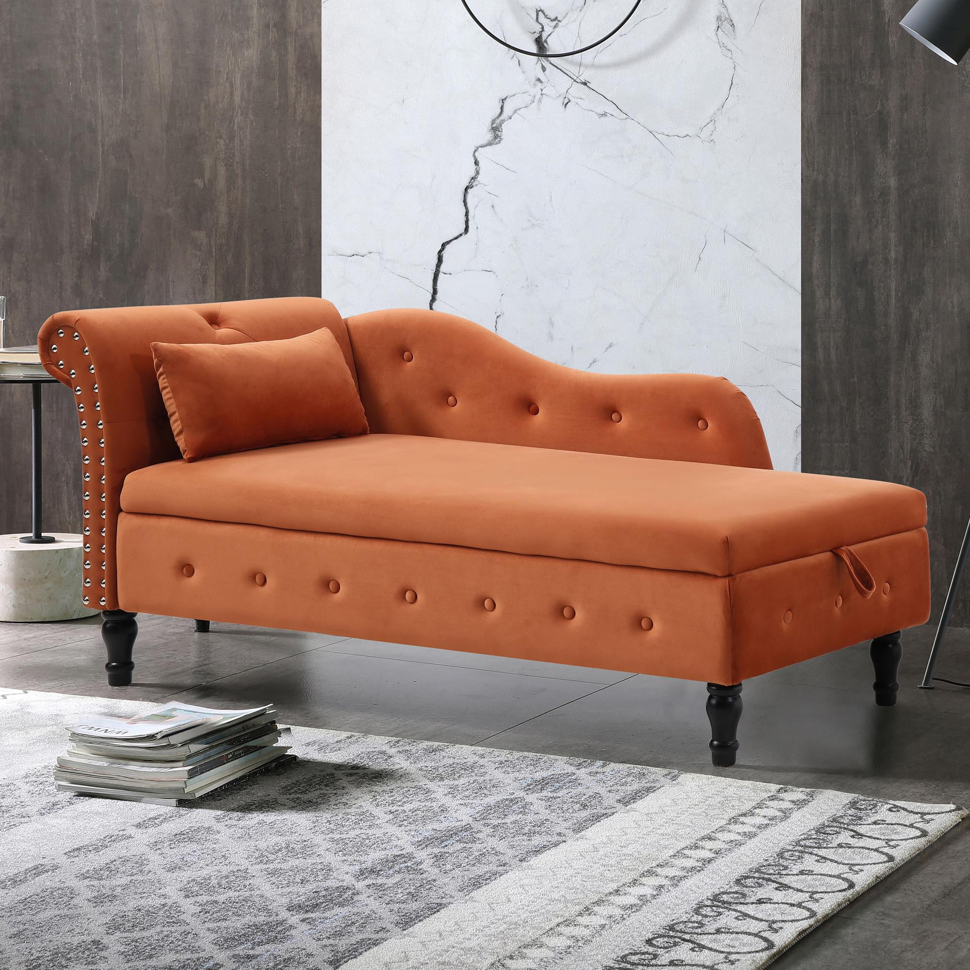 Paproos Storage Chaise Lounge Indoor, Upholstered Sleeper Recliner Sofa ...