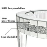 35.5'' Modern Round Coffee Table with Crystal Diamond Inlay & Glass Top ...