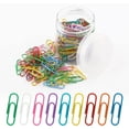 200 Pack Colored Paper Clips Small Size 1.1 Inch 28mm Vinyl Coated ...
