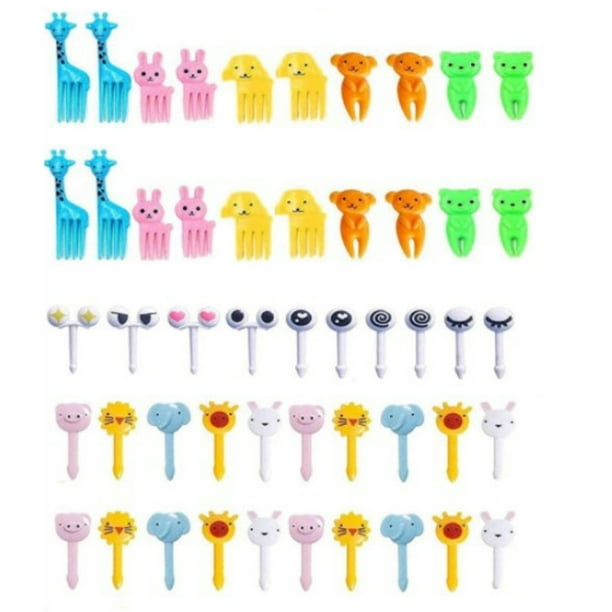 Food Fruit Fork Picks for Kids Cute Animals Bento Box Decor ForksCake ...