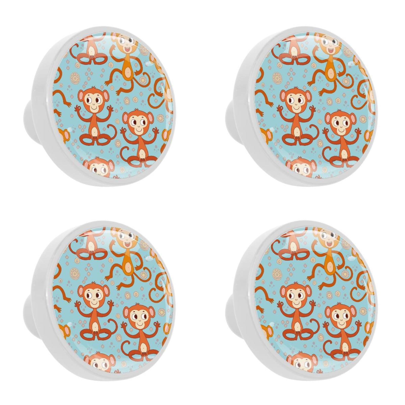 4 Pcs Monkeys Knobs for Kitchen Cabinet Cupboard Dresser Bookcase ...