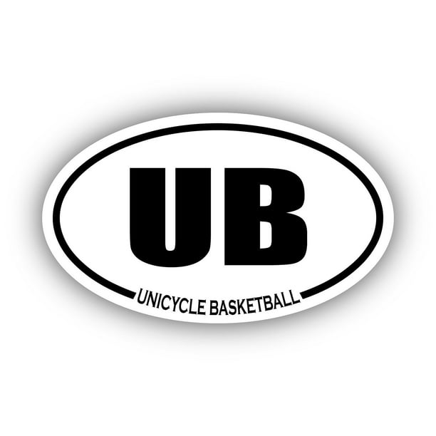 Unicycle Basketball UB Oval Bumper Sticker 3M Vinyl Decal 3 in x 5 in ...