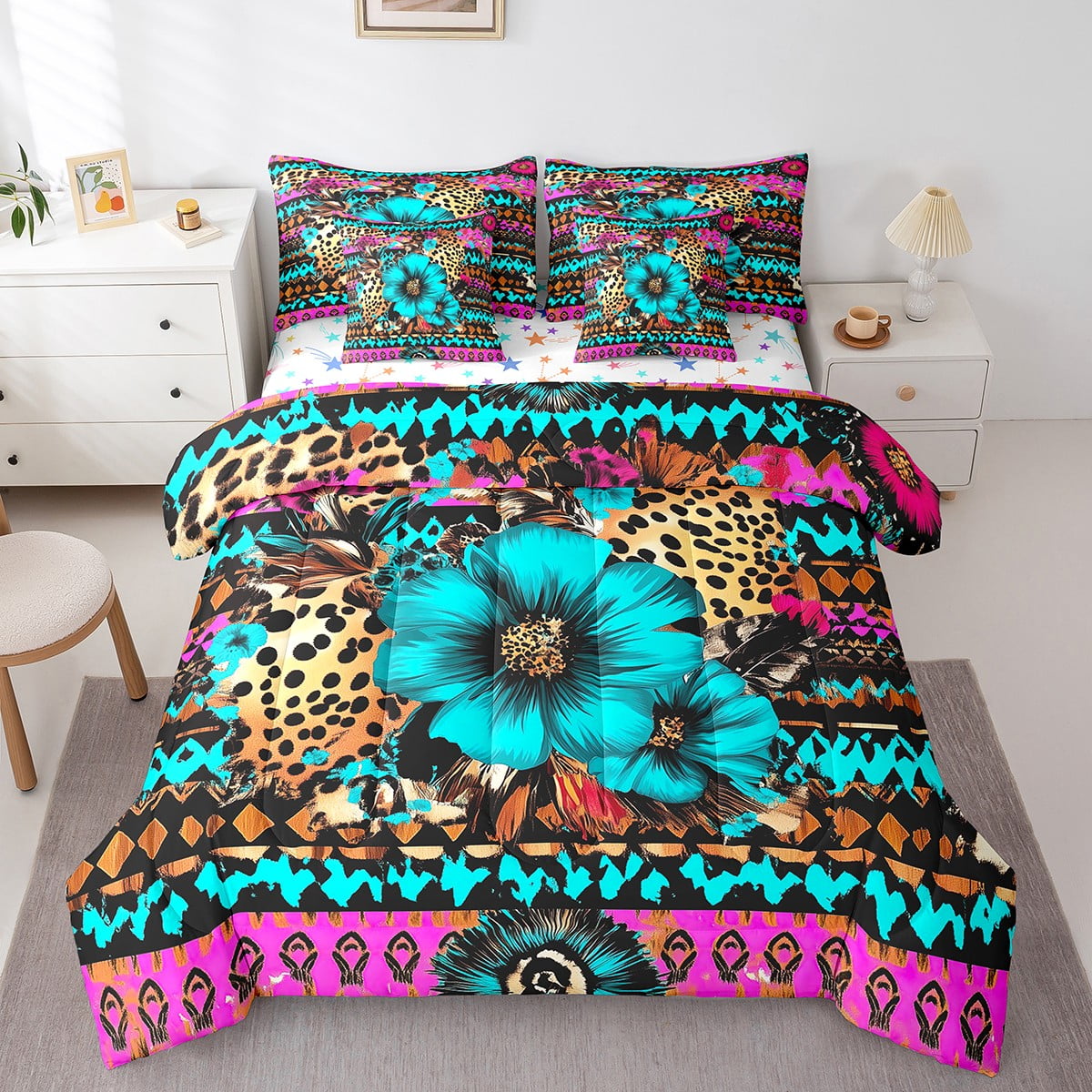 Click here for Yst Boho Flower Bed In A Bag With Sheets Western A... prices