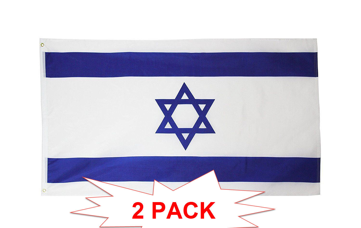 G128 - 2 PACK of 3' x 5' ft Israel Flag 150D Quality Polyester ...