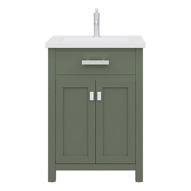 Water Creation Myra 24" Wood Single Bathroom Vanity in Glacial Green ...