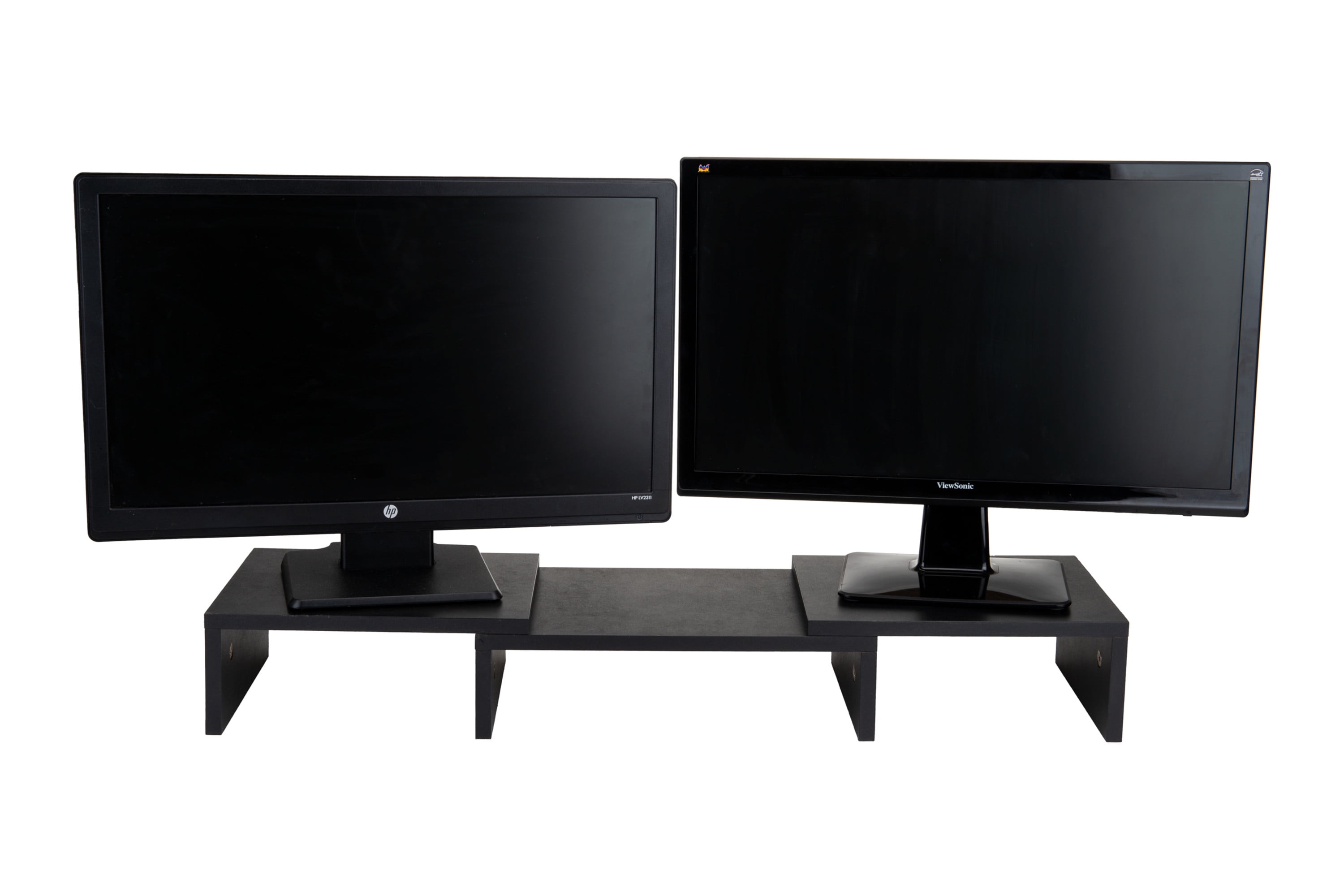 Mind Reader Adjustable MDF Dual Monitor Riser, 2 Tier Riser for Laptop ...