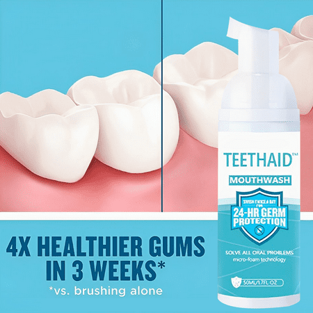 Teethaid Mouthwash, Mint Teeth Whitening Foam Mousse Stain Remove 30ml ...