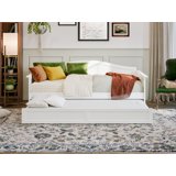 AFI Acadia Wood Twin Size Daybed Frame with Twin Trundle White ...