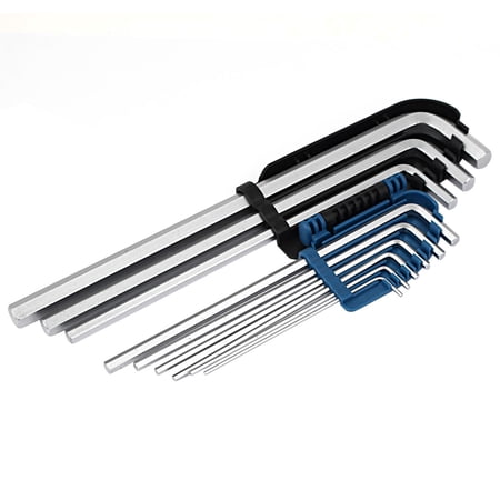 BOOHER Authorized Long Arm Metric Hex Key Wrench Repairing Tool Set 9 ...