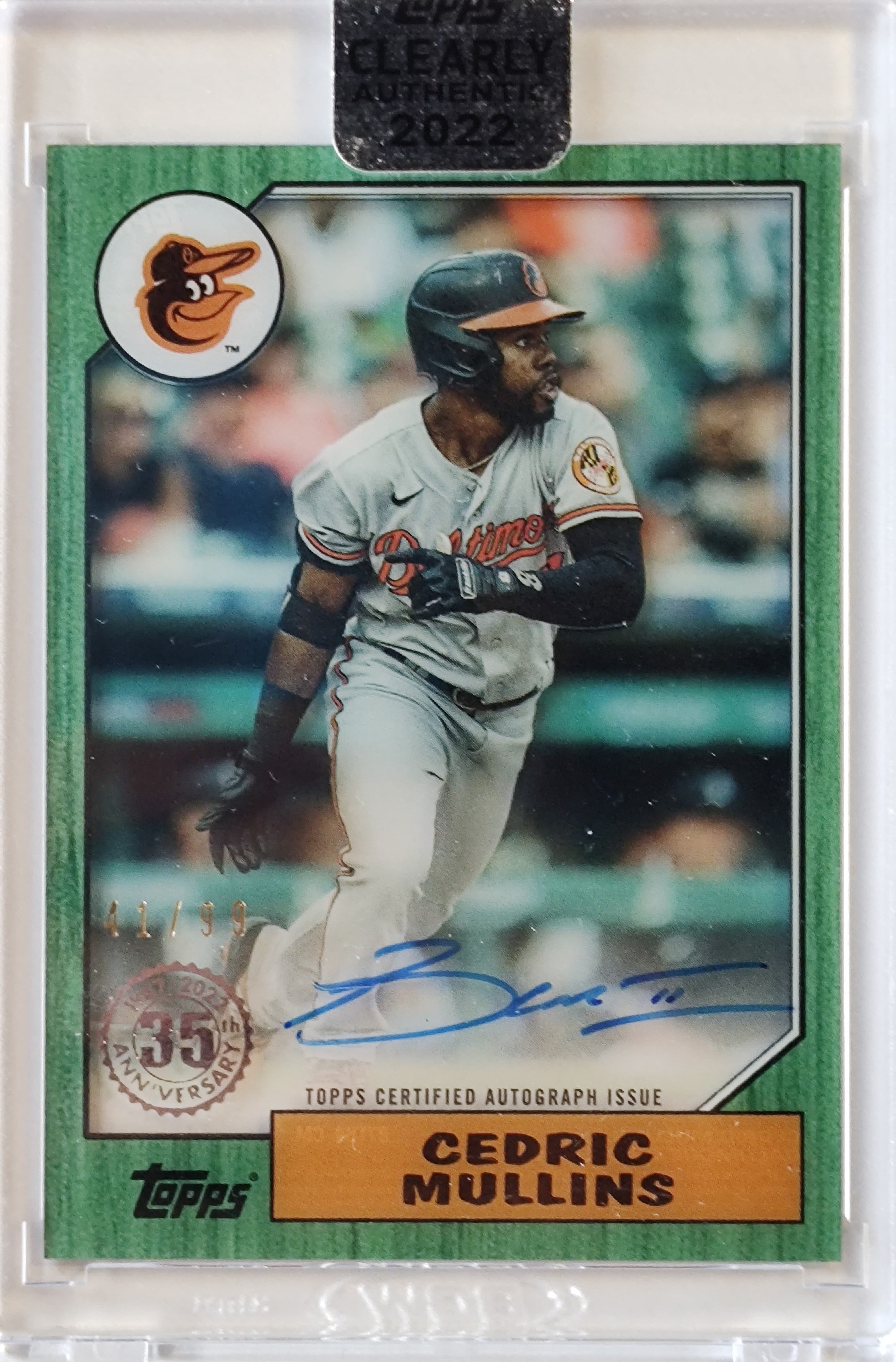 Topps 2022 Clearly Authentic Baseball Cedric Mullins 41/99 Trading Card ...