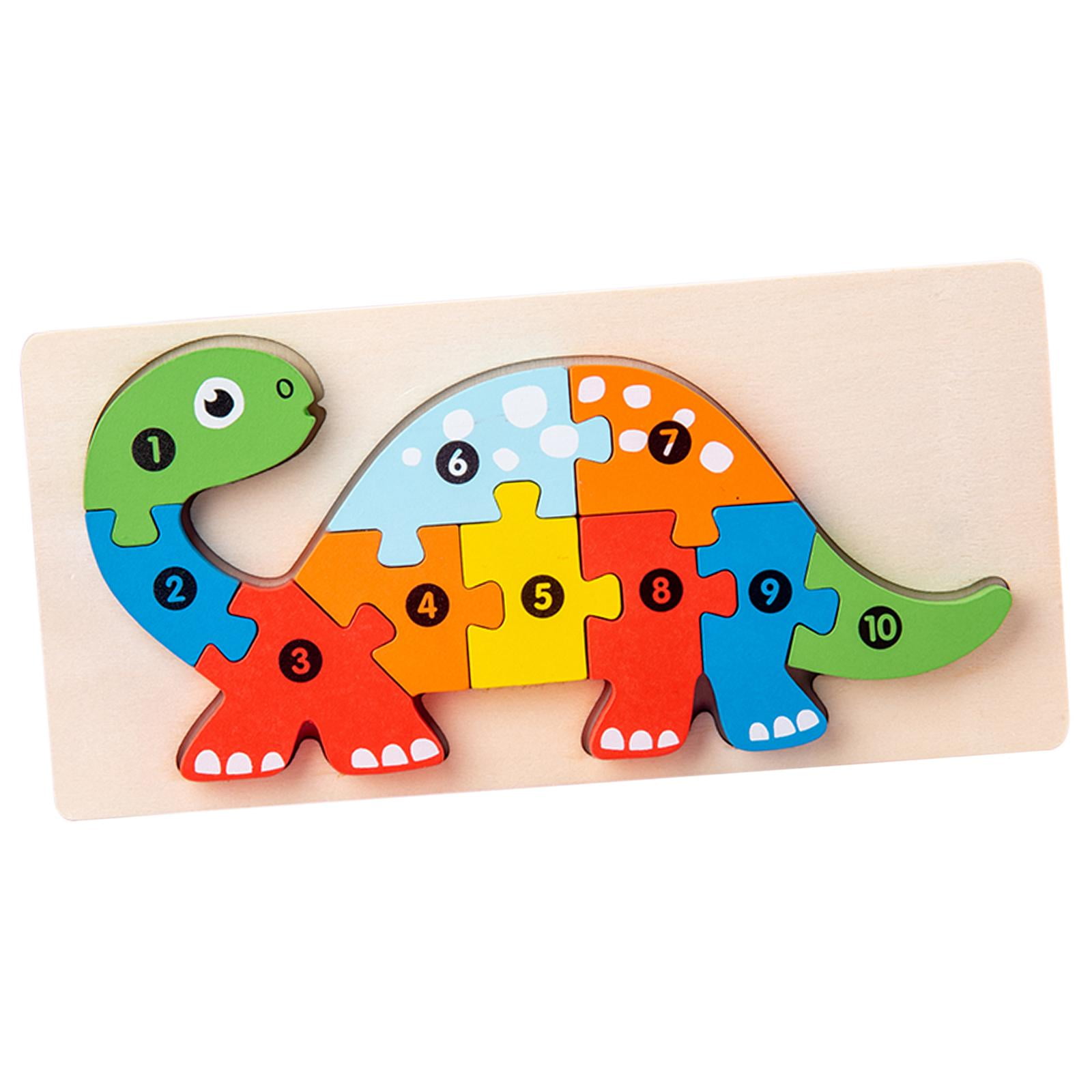 Wooden Animals Number Puzzle, Puzzles, Educational Sensory Learning Toy ...