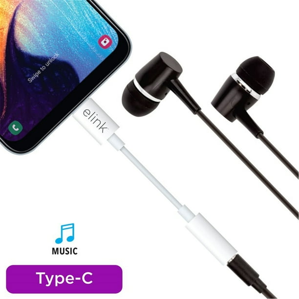 Elink - Type-C to 3.5mm Jack Headphone Adapter, White - Walmart.ca