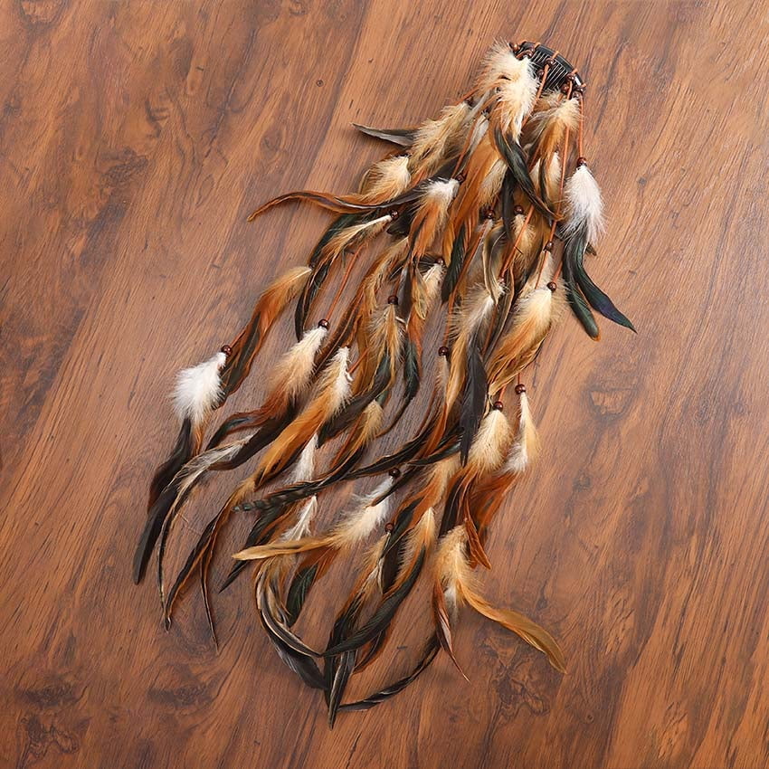 Tassel Feather Hair Combs for Festivals/Parties/Galas - Colorful ...