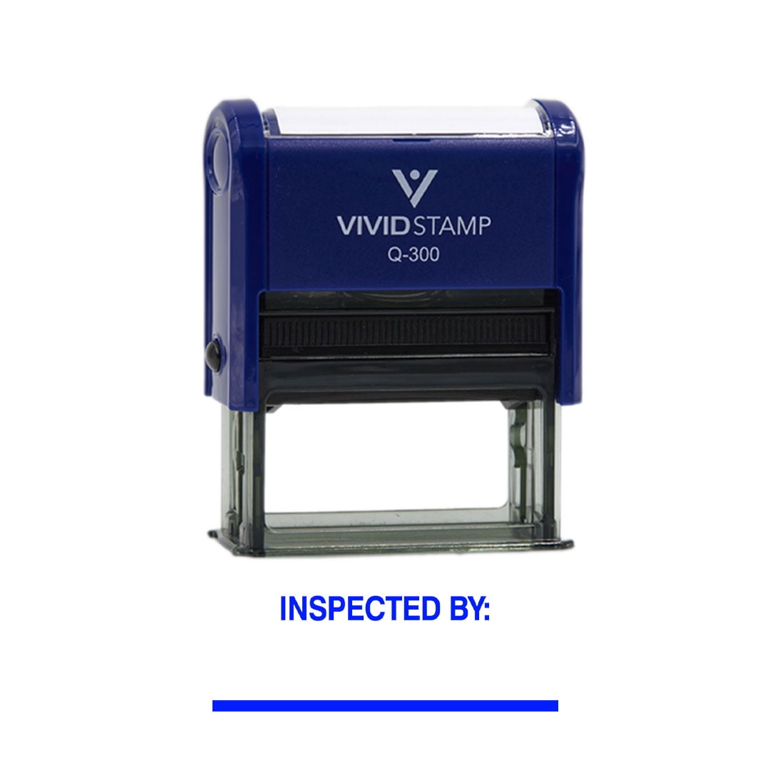 Vivid Stamp Inspected By____ Business Self-Inking Rubber Stamps (Blue ...