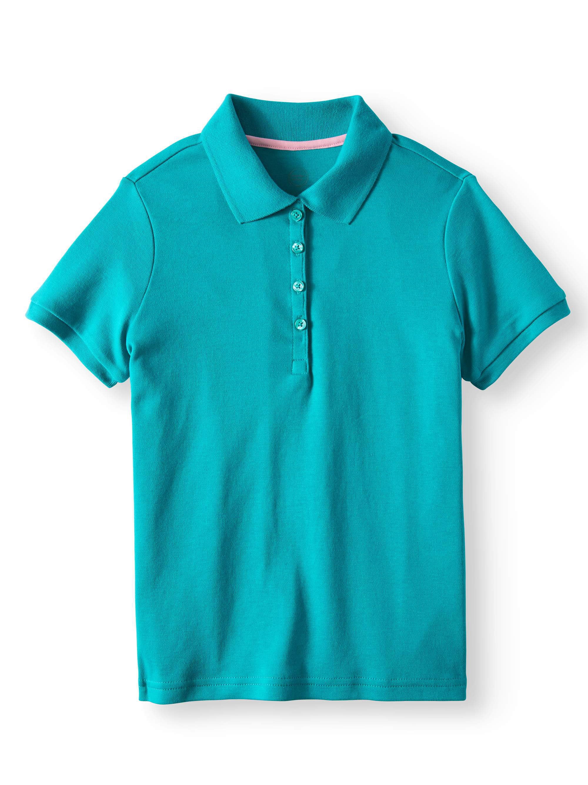 Wonder Nation Girls School Uniform Polo Shirt, Sizes 4-18 - Walmart.com