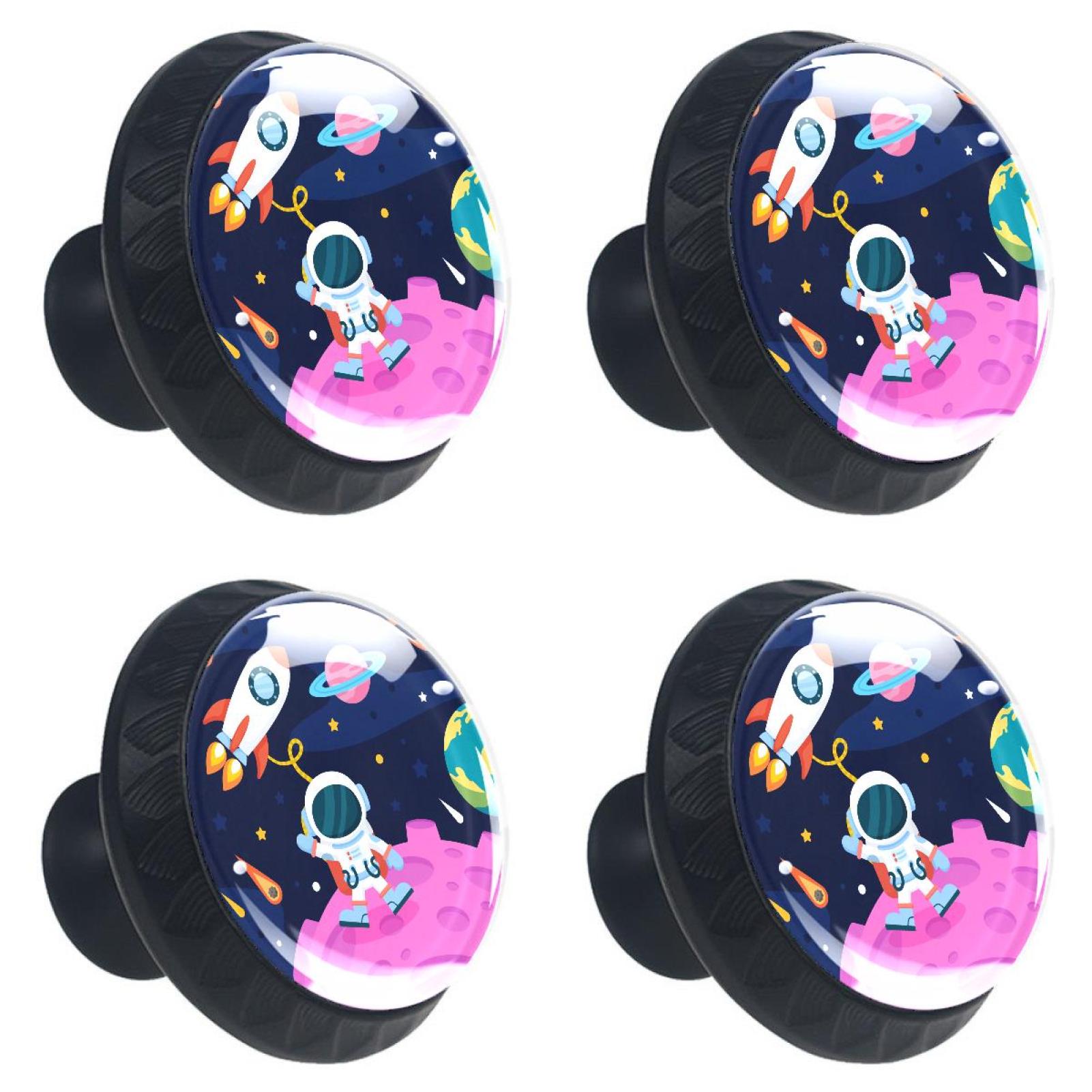 4 Pcs Outer Space Planet Rocket Knobs for Kitchen Cabinet Cupboard ...