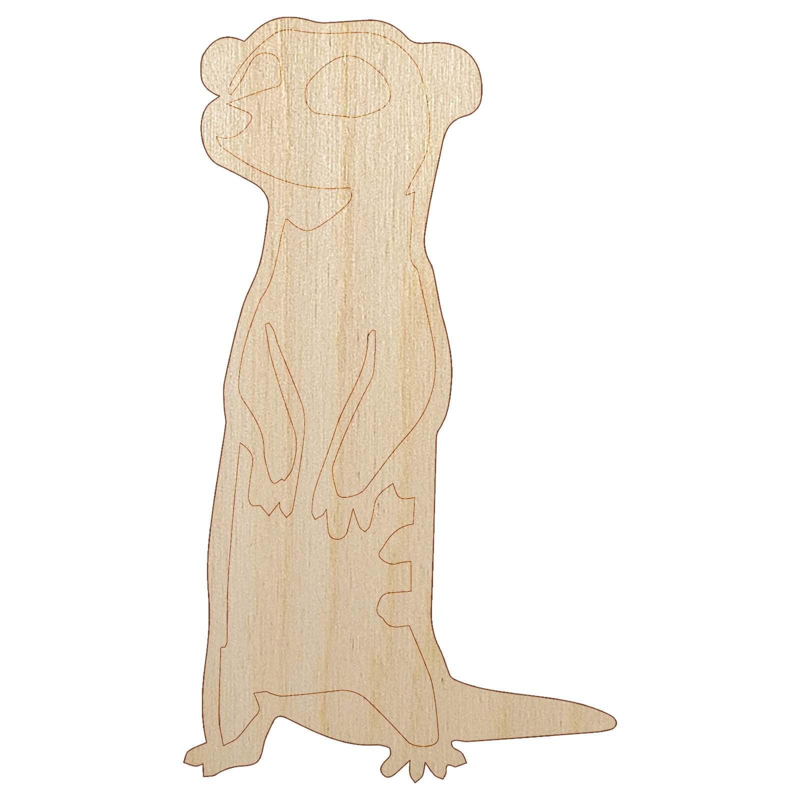 Curious Standing African Meerkat Wood Shape Unfinished Piece Cutout ...