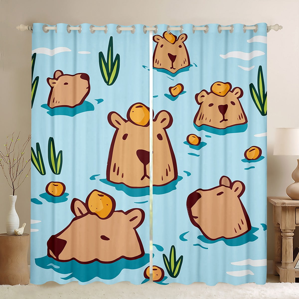 Click here for Erosebridal Kawaii Capybara Curtains For Living Ro... prices