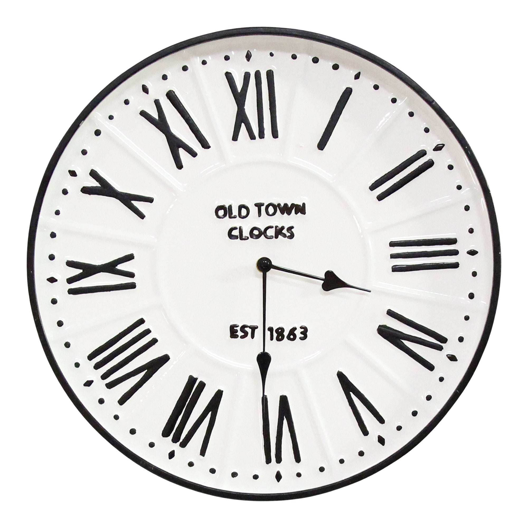 Stratton Home Decor 16" Metal Enamel Parker Wall Clock - Walmart.com